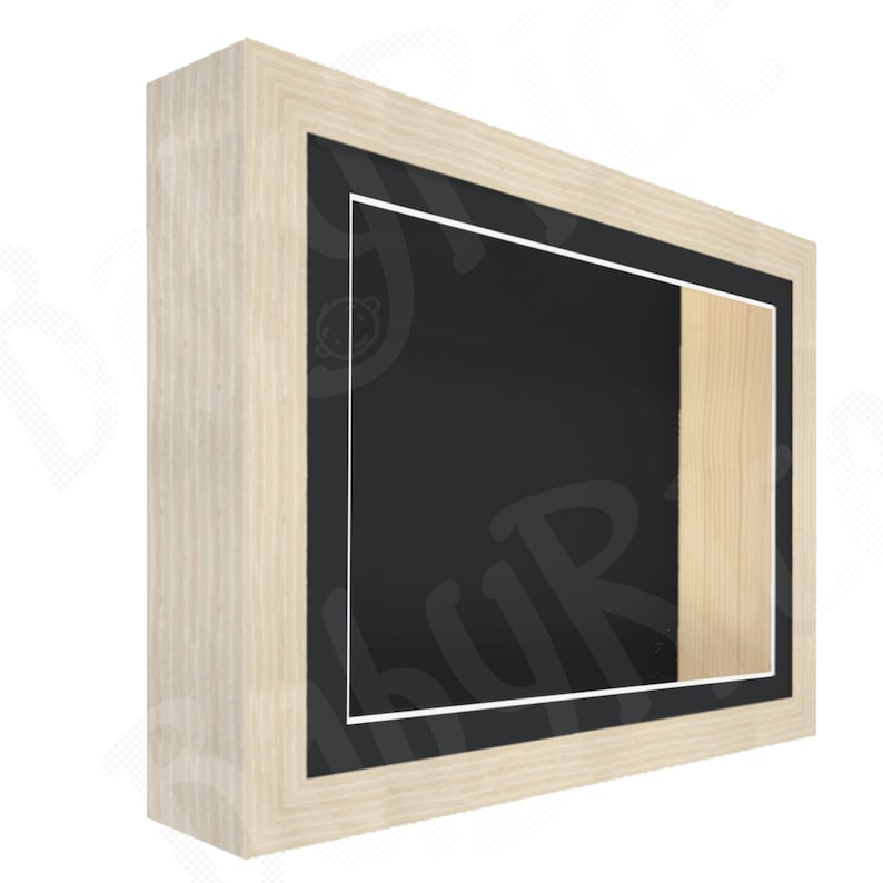 New Limed Oak Veneer Shadow Box Deep Display Frame Wood 3.8cm Inside ...