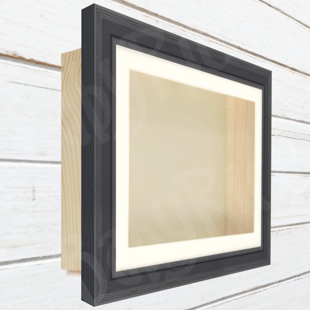New Extra Deep Shadow Box Square Frame, Dark Brown Mocha & Pine Wood ...