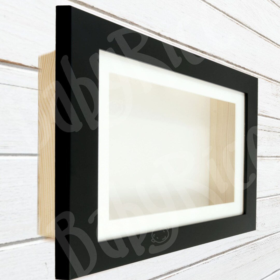 Black Oblong Wooden Shadow Deep Box Display Frame Choose Mount Colour ...