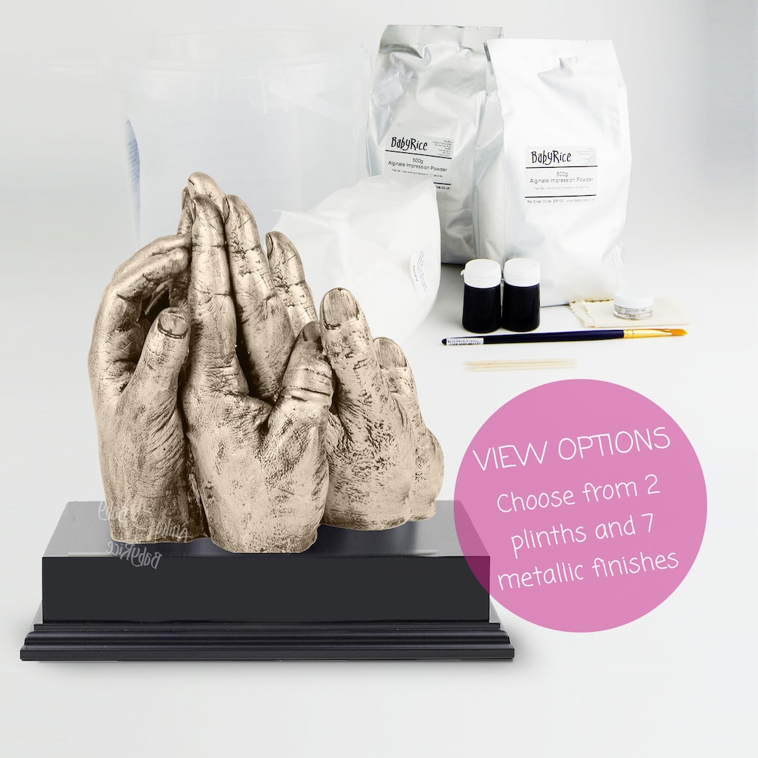 Family Hand Casting Kit With Metallic Wax Finishing Kit and Display ...