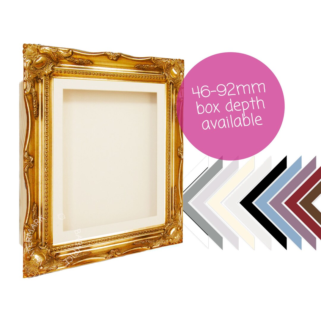 New Gold Rococo Baroque Style Ornate Deep Shadow Box Display Frame 3D ...