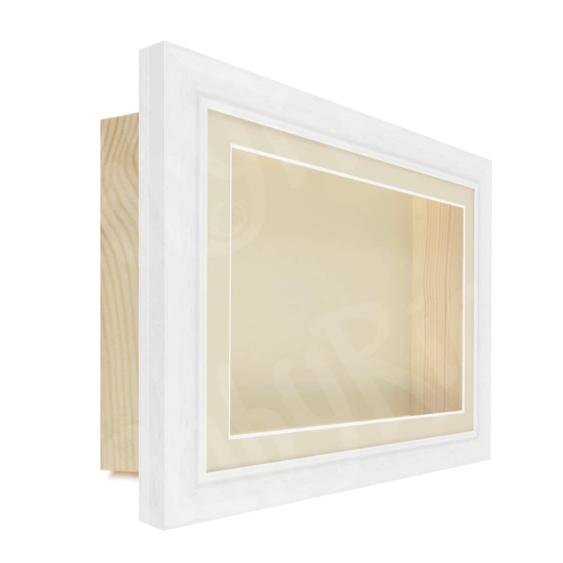 SQUARE White Shadowbox Display Frame Pine Wood Box 3D - Etsy UK