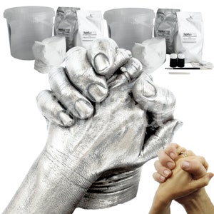 Couple Holding Hand Casting Kit DIY 3D Adult Hands Impression Mould ...