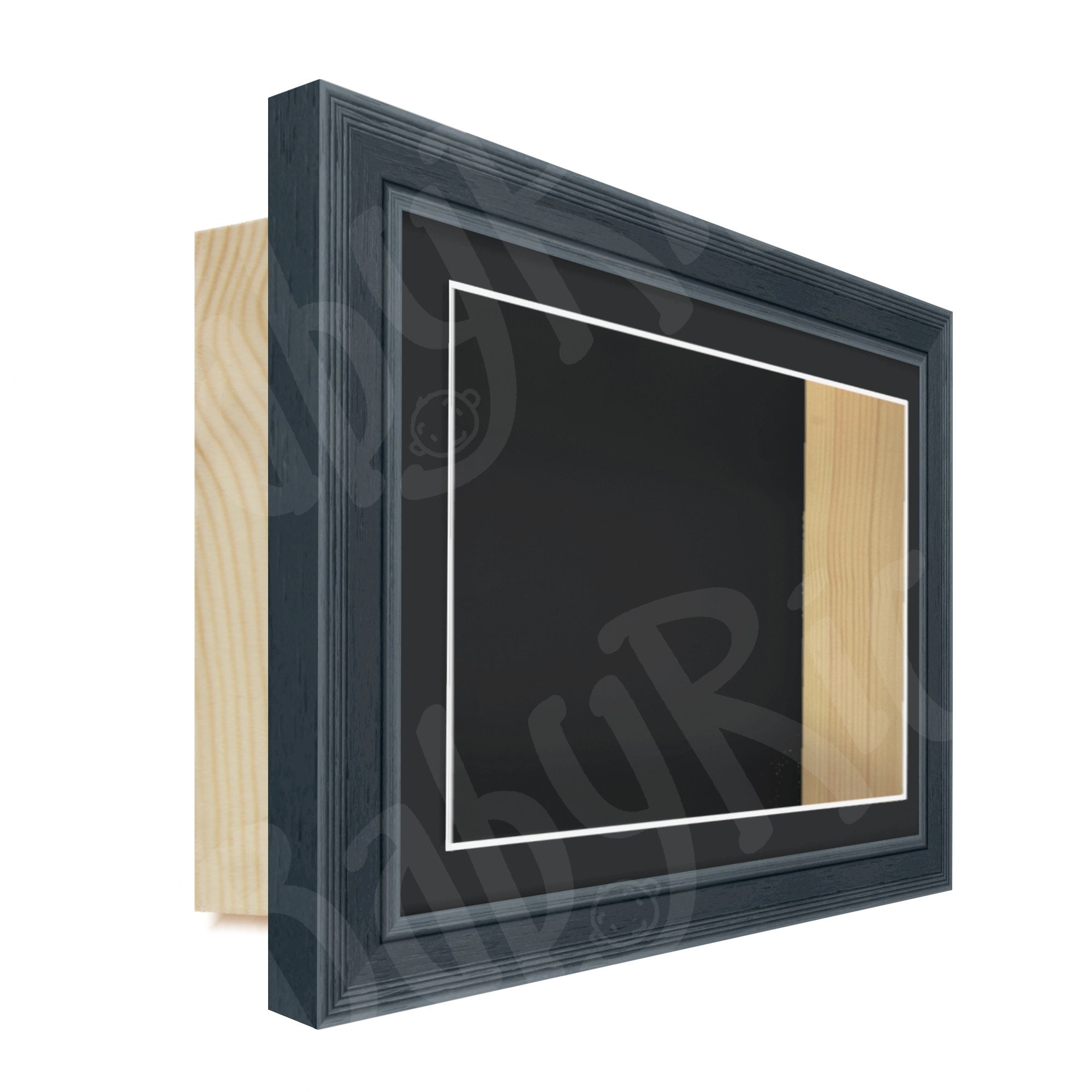SQUARE Dark Grey Shadowbox Display Frame Pine Wood Deep Box - Etsy UK