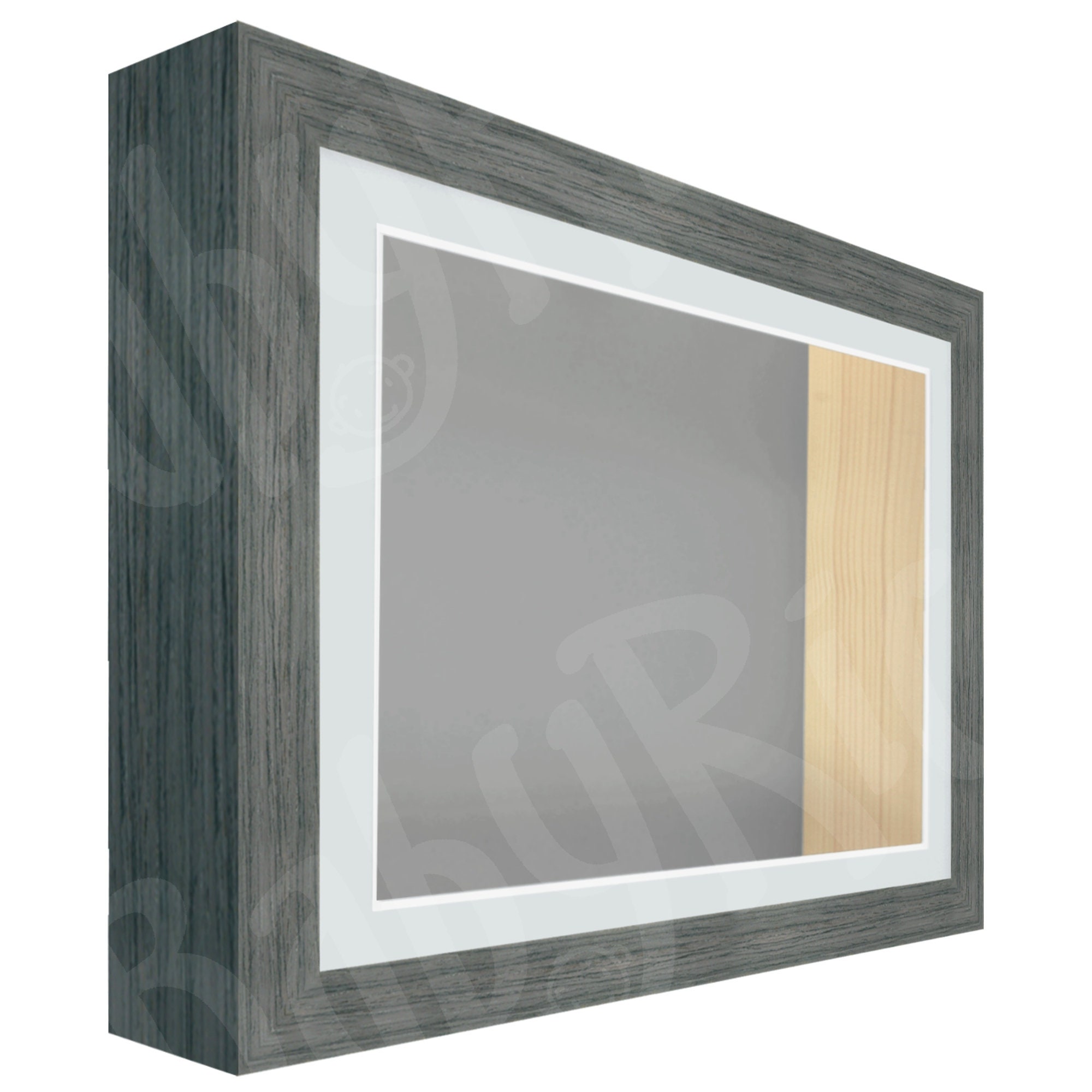 New Grey Veneer Wood Grain Shadow Box Display Frame 3.8cm | Etsy
