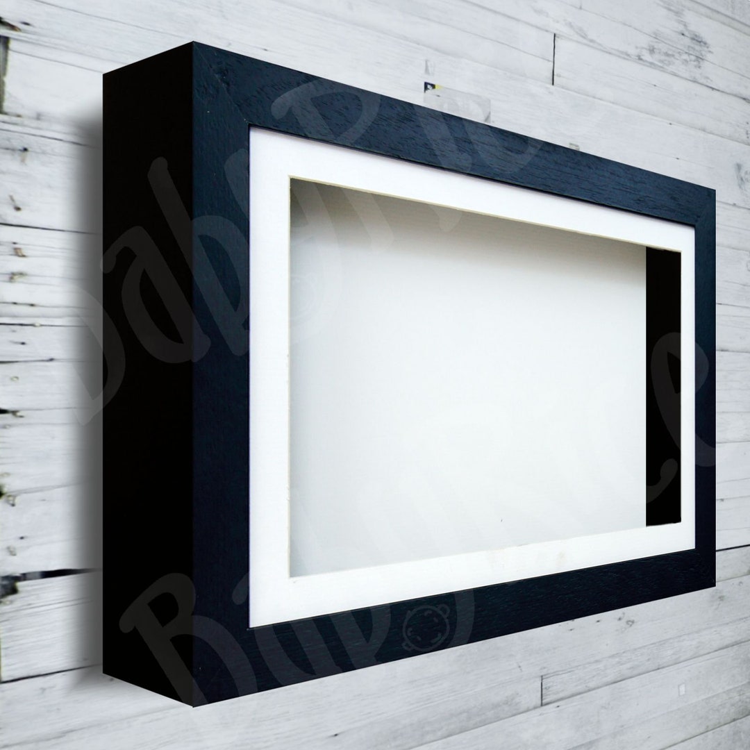 New Black Shadow Box Deep Display Frame Wood 4.8cm Inside Depth for ...