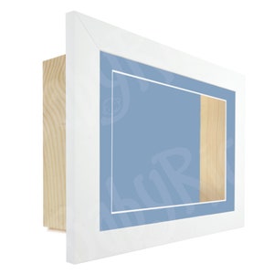 Rectangle White Wooden Shadow Deep Box Display Frame Choose Size Mount ...