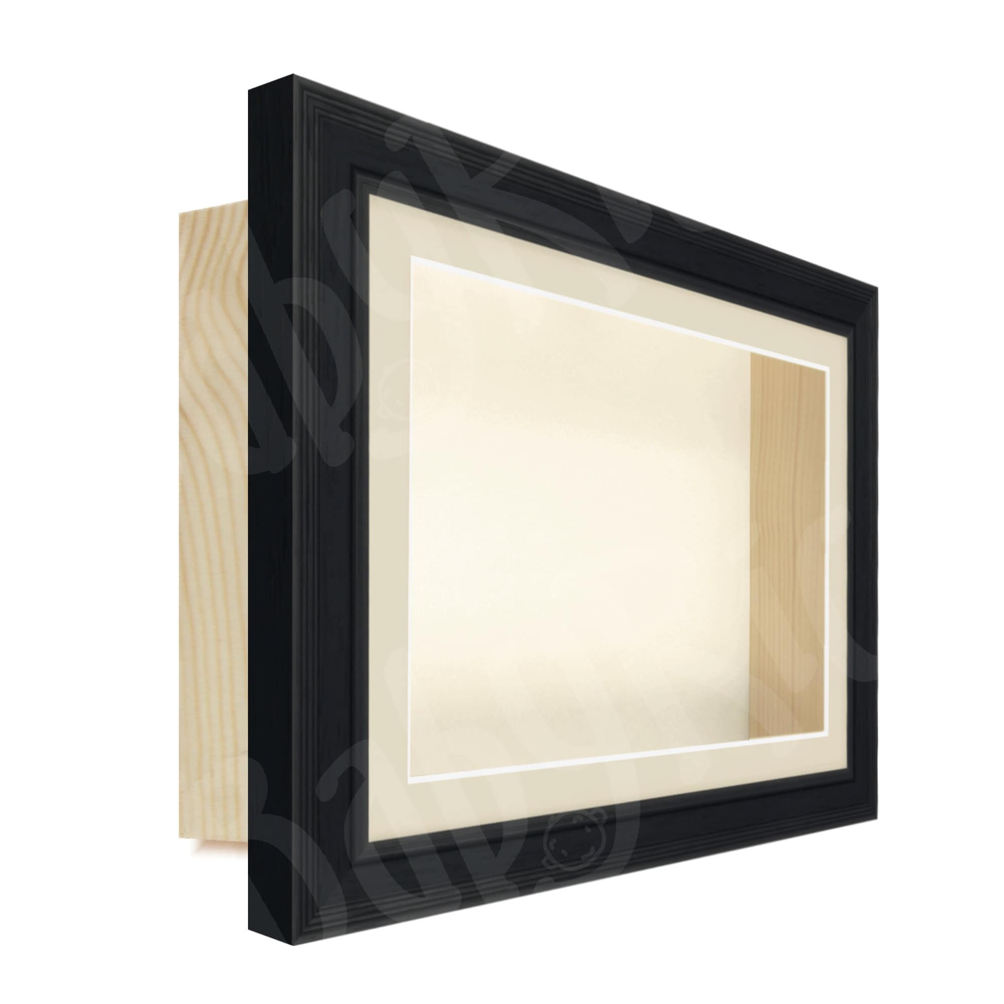 RECTANGLE Black Deep Shadow Box Frame, Scoop Shape, 3D Display Picture ...