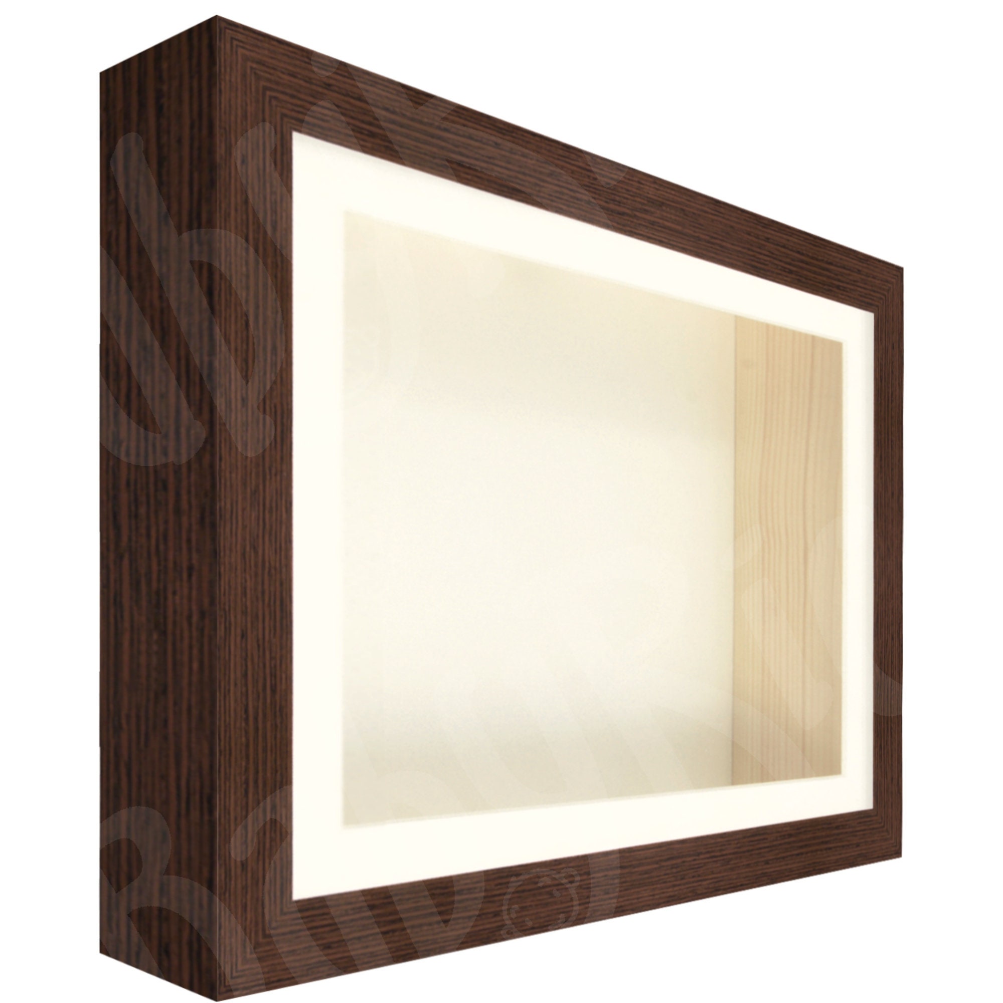 New Dark Brown Walnut Veneer Shadow Box Display Frame 3.8cm Deep Inside ...