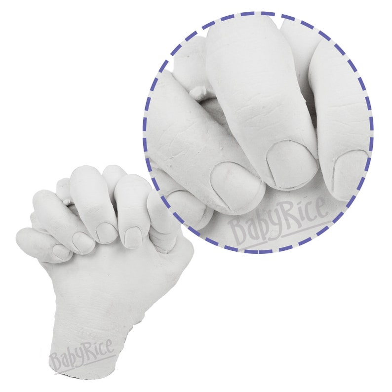 Couple Holding Hand Casting Kit DIY 3D Adult Hands Impression Mould ...