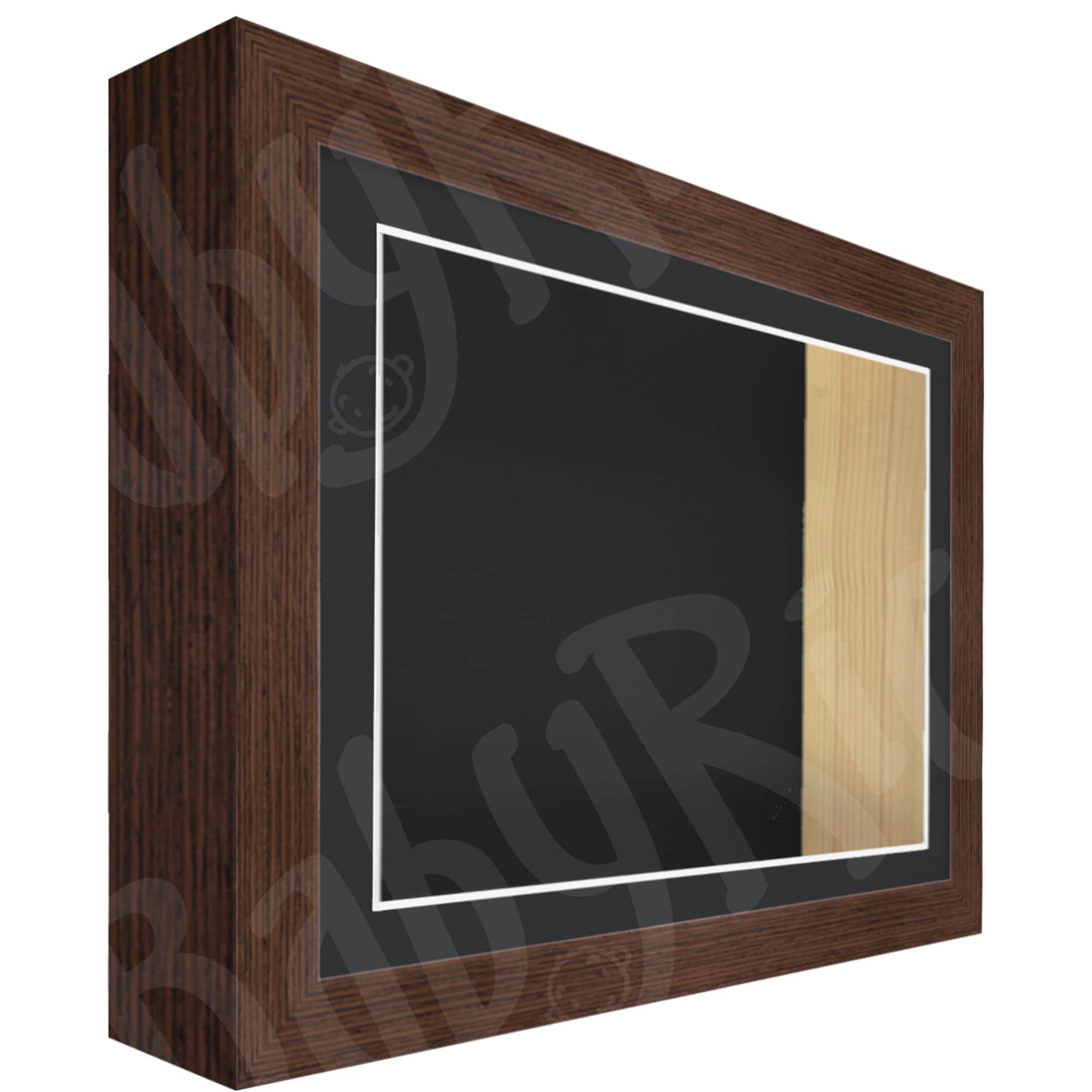 New Dark Brown Walnut Veneer Shadow Box Display Frame 3.8cm Deep Inside ...