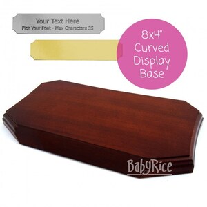 8x4" Wooden Plinth Display Shaped Base Black or Mahogany - Can Engrave ...