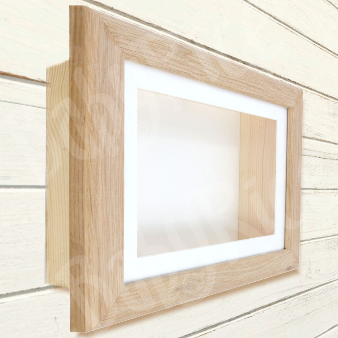 SQUARE Oak Shadow Box Display Frame & Pine Wood Extra Deep, Small Large ...