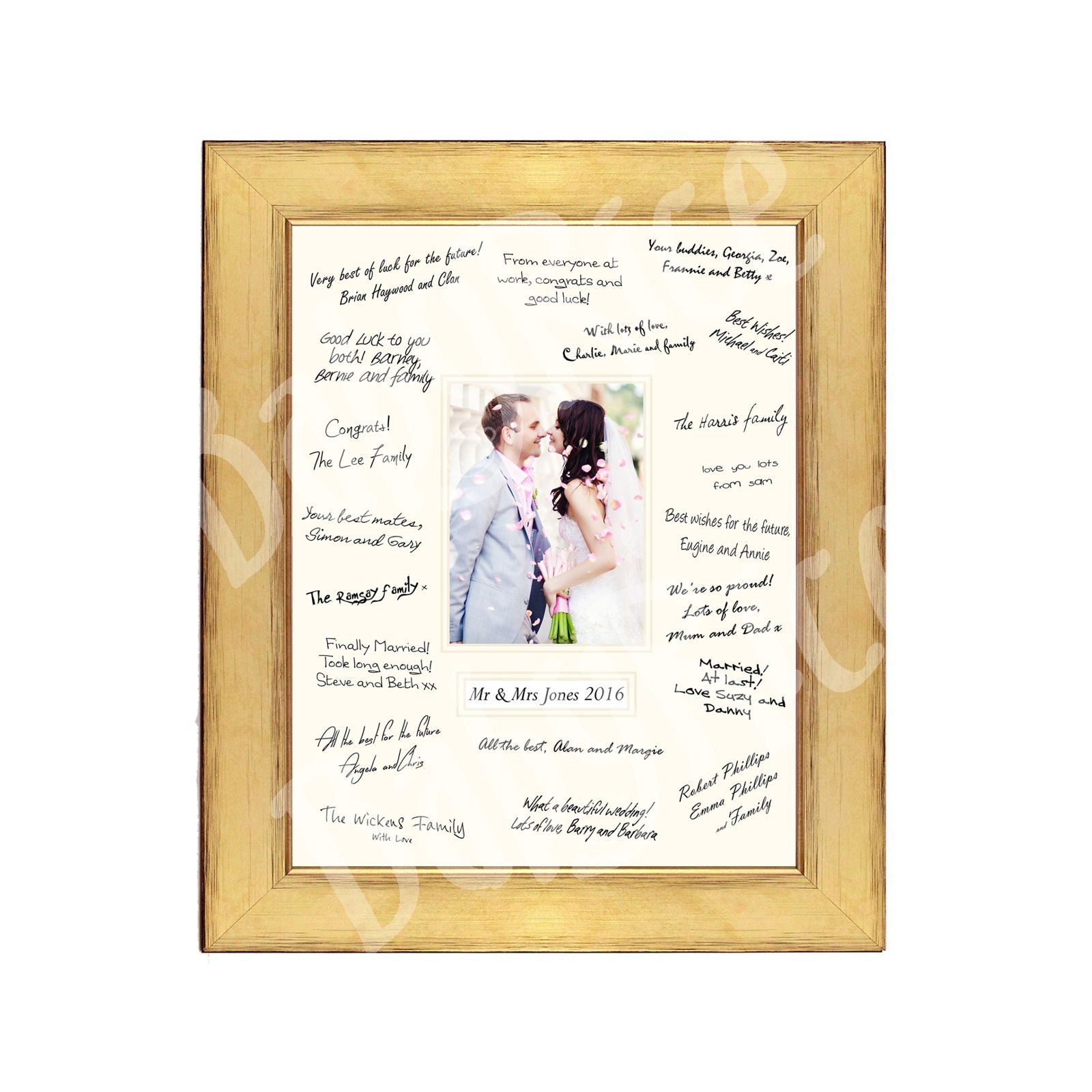 Wedding Guest Signature Signing Frame Silver Gold Black | Etsy