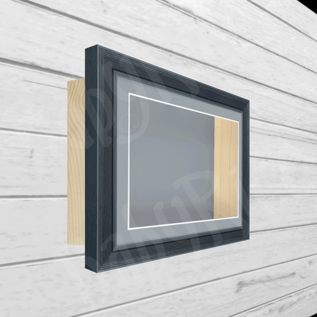 Dark Grey Oblong Deep Shadow Box Frame Small Large Size, Extra Deep ...