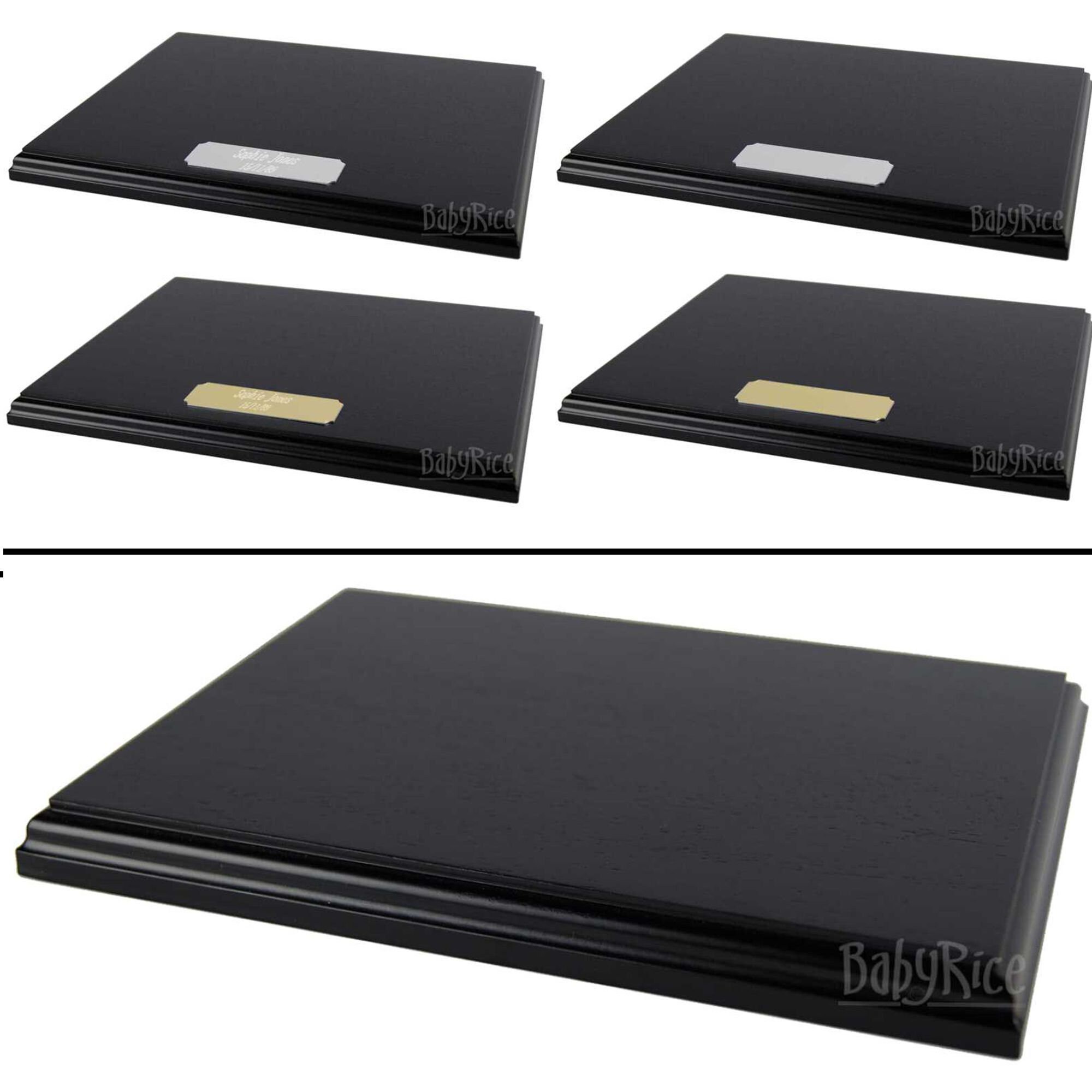 New Wooden Display Base Plinth 6x8" 8x10" 10x12" Black Mahogany Oak ...