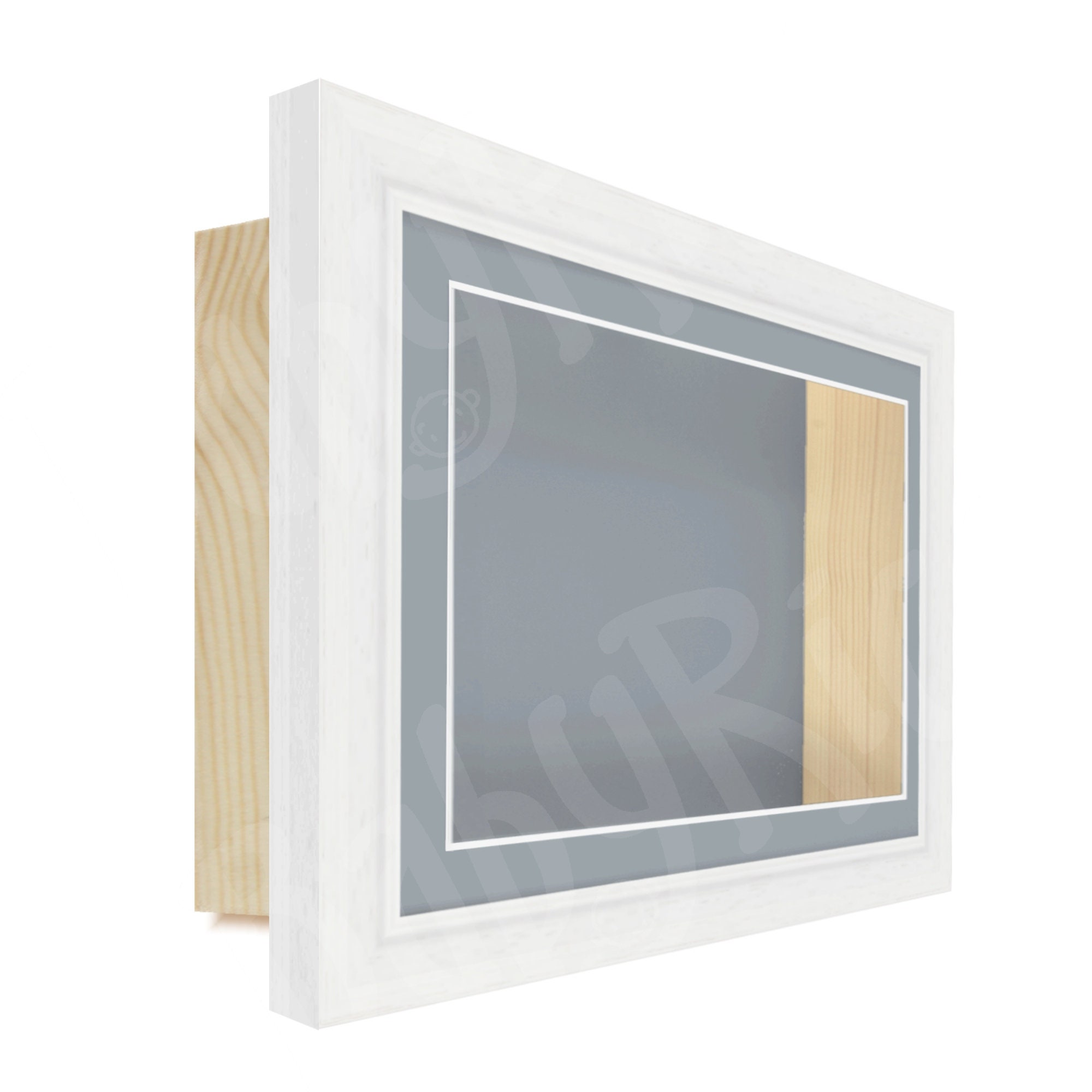 SQUARE White Shadowbox Display Frame Pine Wood Box 3D - Etsy UK