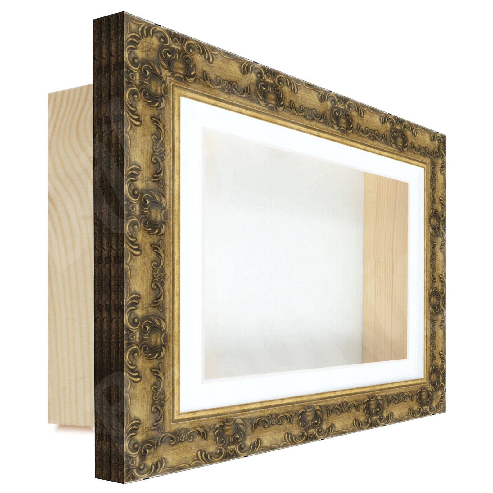 Rectangle Ornate Antique Gold Effect Deep Shadow Box Display Frame 6x10 ...