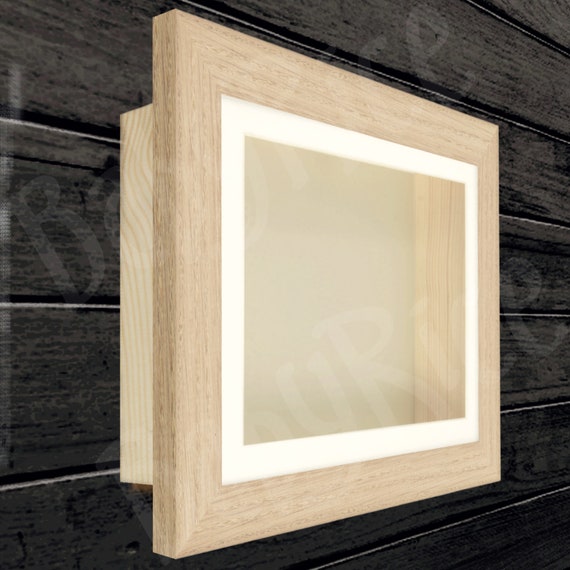 SQUARE Oak Shadow Box Display Frame & Pine Wood Extra Deep - Etsy