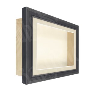 New Extra Deep Shadow Box Square Frame, Dark Brown Mocha & Pine Wood ...
