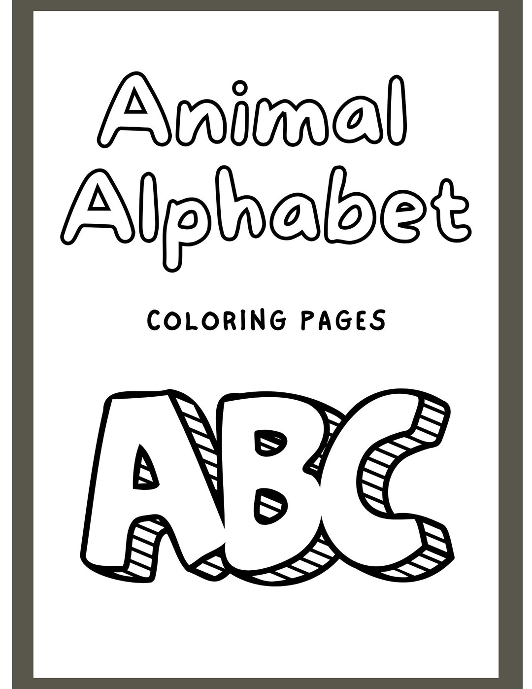 Animal Alphabet Coloring Pages - Etsy