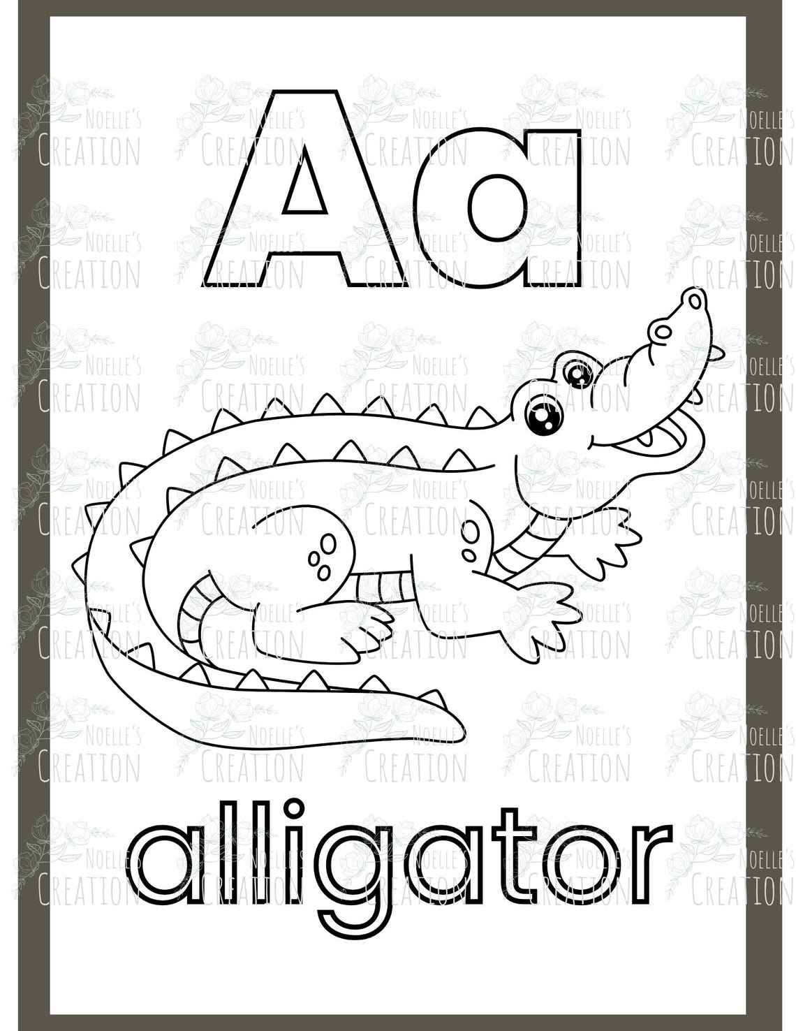 Animal Alphabet Coloring Pages - Etsy