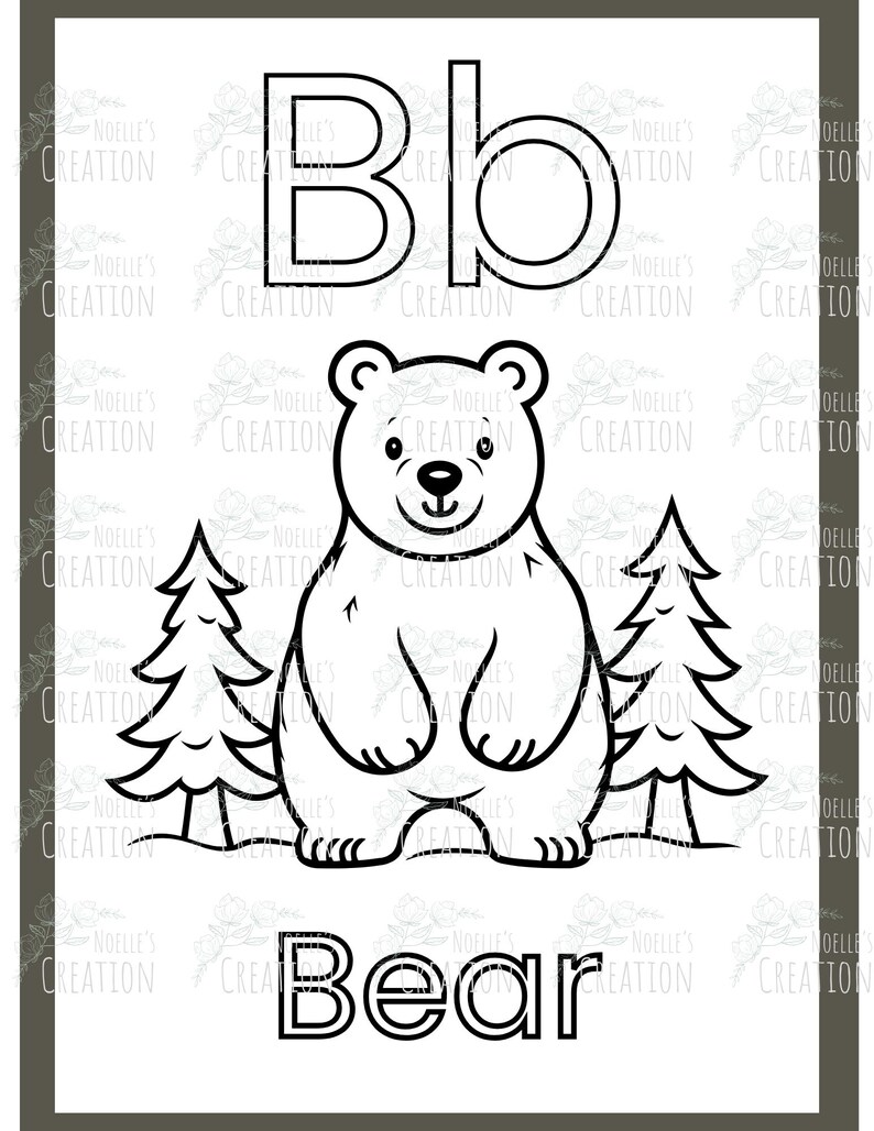Animal Alphabet Coloring Pages - Etsy
