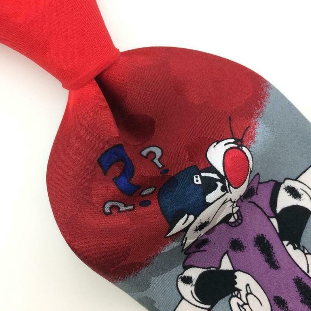Football Toons Tie Tweety Sylvester Red Gray Silk Necktie Cowboys Star ...