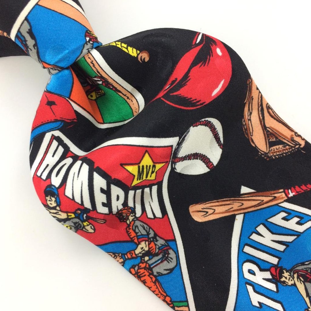 Addiction Tie Baseball Bat Ball Home Run Silk Necktie In14-268 Novelty ...