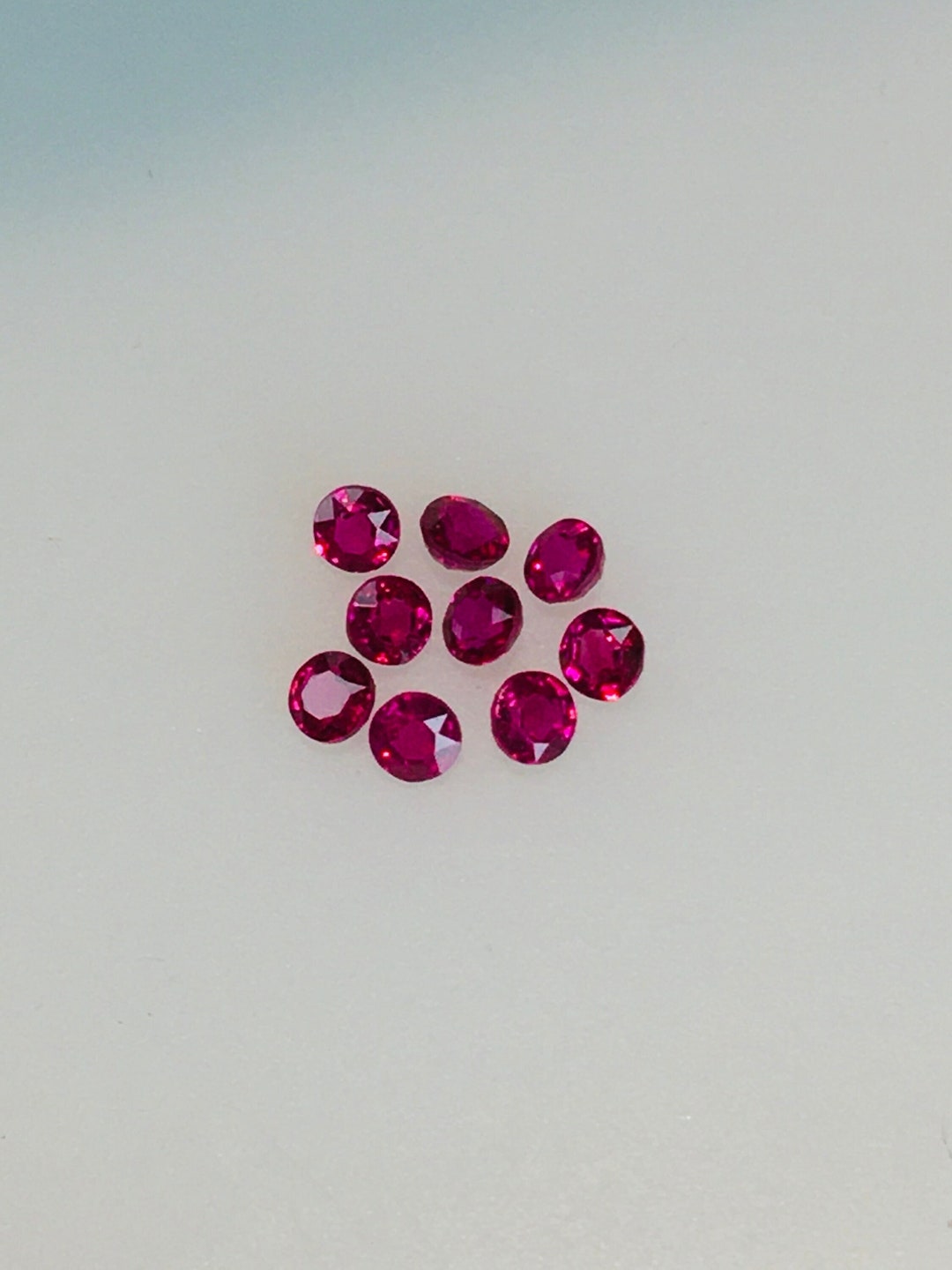 Natural Burmese Rubies 0.42 Carat • Parcel of 9 Pieces 2 Mm Round ...