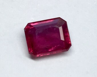 Rectangle Cut Ruby Ring - Etsy