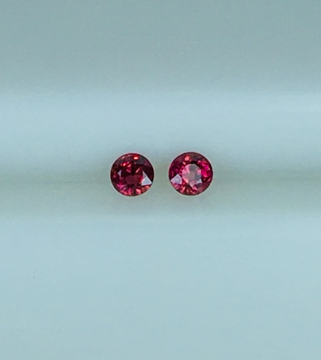 Matched Pair Natural Rubies 0.52 Carat • Genuine Round Ruby Pair for Fine Jewelry • Jewelry ...