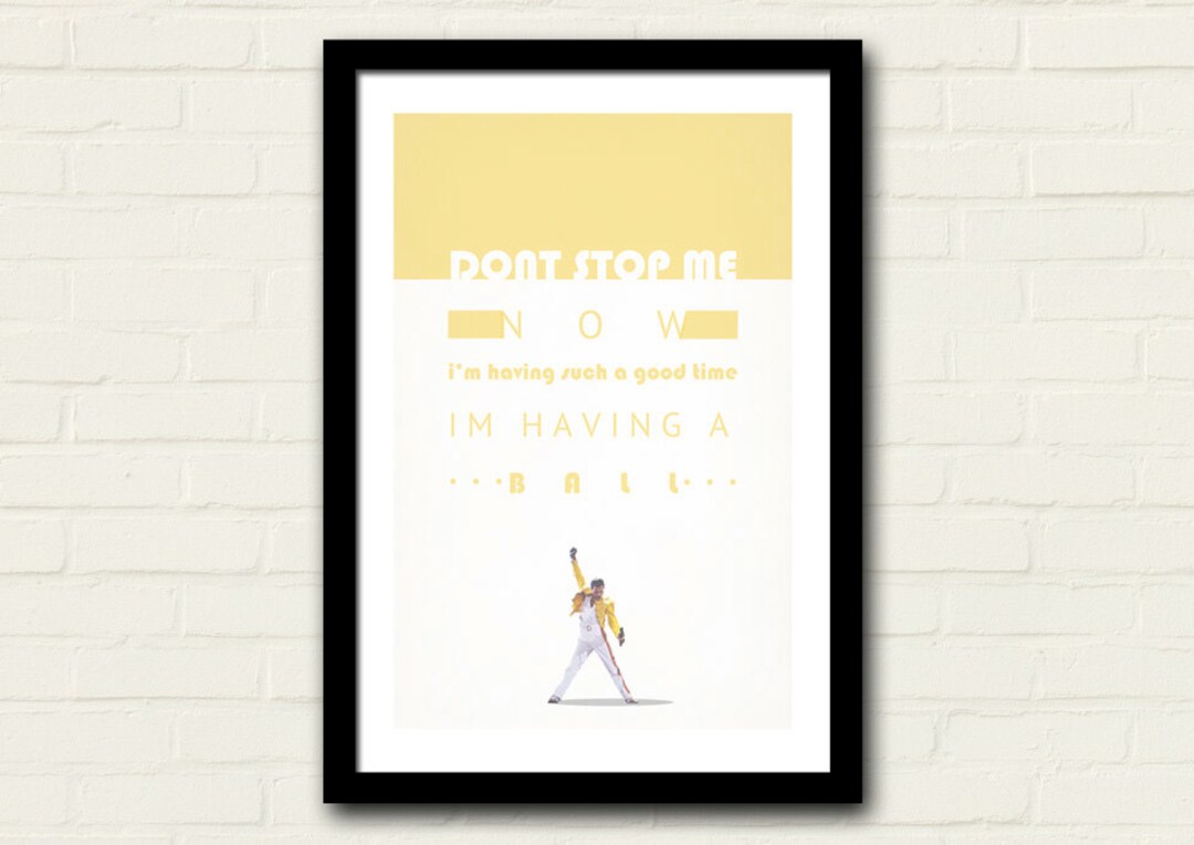 Queen Don't Stop Me Now Lyrics 12 X 18 Art Print Lyrics - Etsy