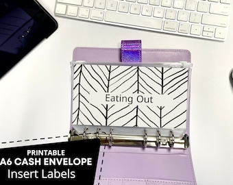 Printable A6 Cash Envelope Label Inserts for A6 Budget Binder or A6 ...