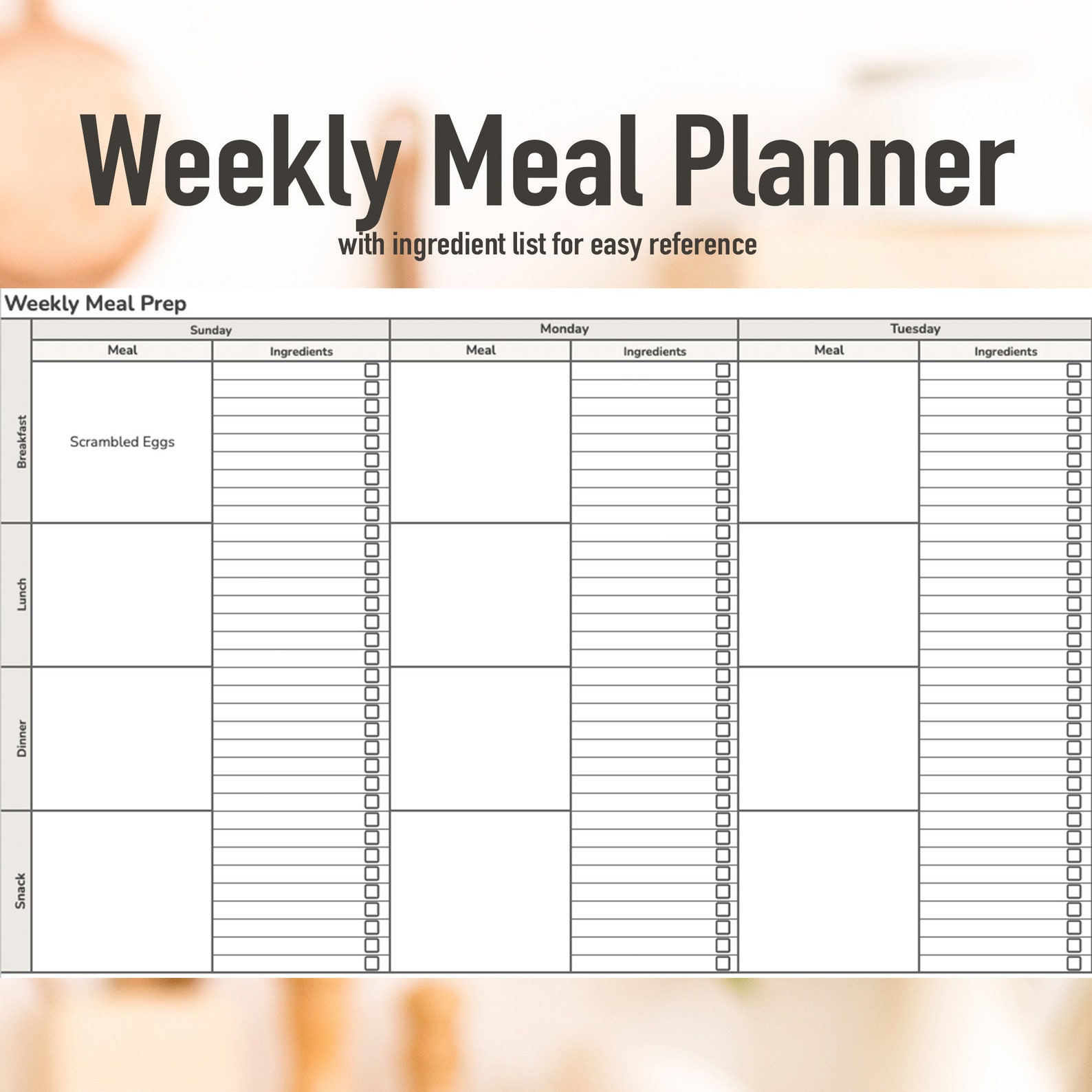 Digital Meal Prep Planner | Weekly Meal Prep, Monthly Meal Prep and ...