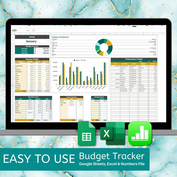 Digital Budget Planner Spreadsheet for Google Sheets Excel or - Etsy