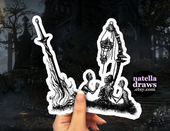 Dark Souls and Bloodborne Sticker Pack Bonfire and Messenger - Etsy