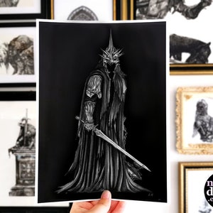 Witch King of Angmar, Lord of the Rings Ringwraith Print, Nazgul Art ...