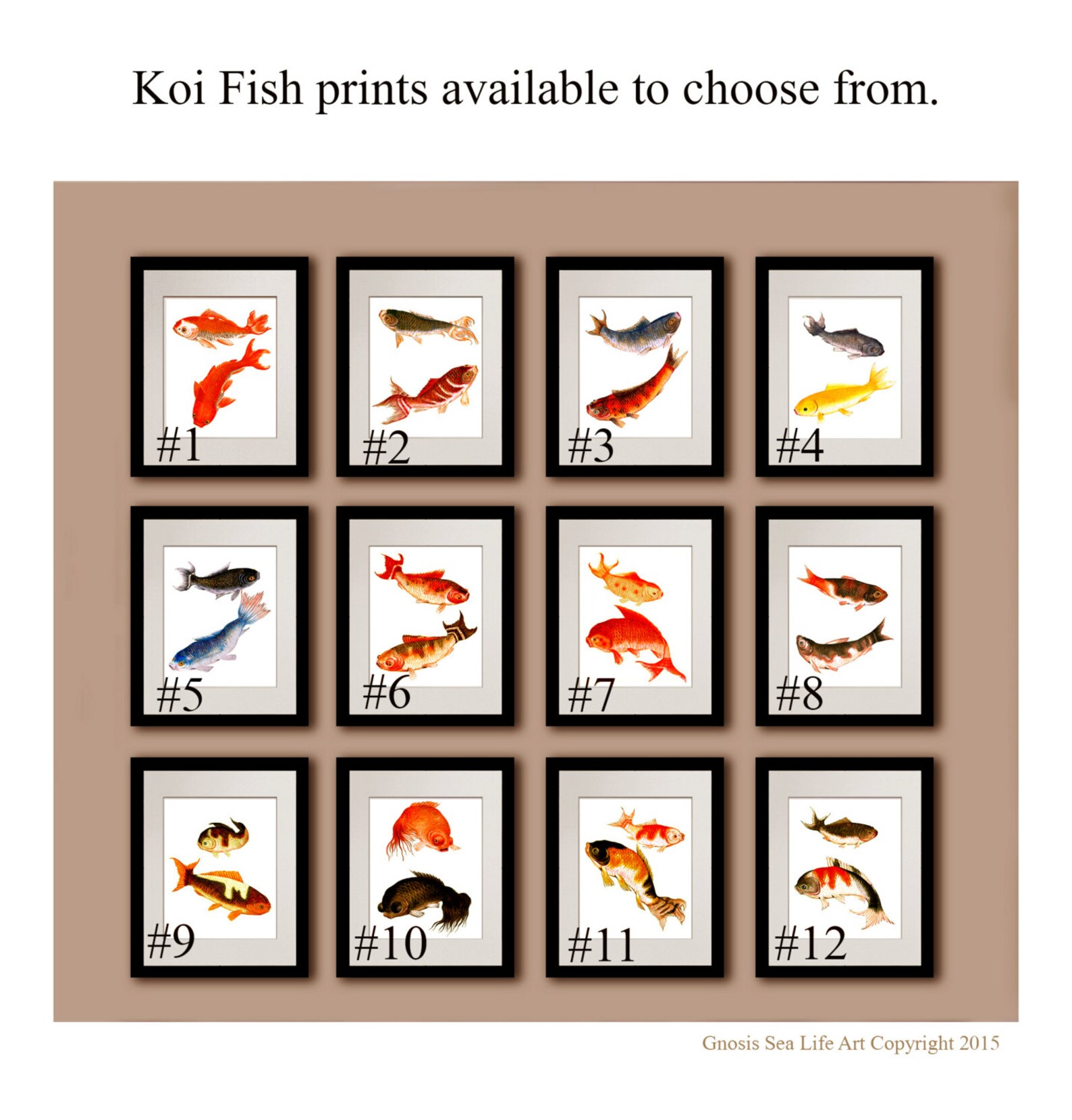 Zen Wall Art Asian Wall Art Fish Art Print Set of 6 Koi Art - Etsy