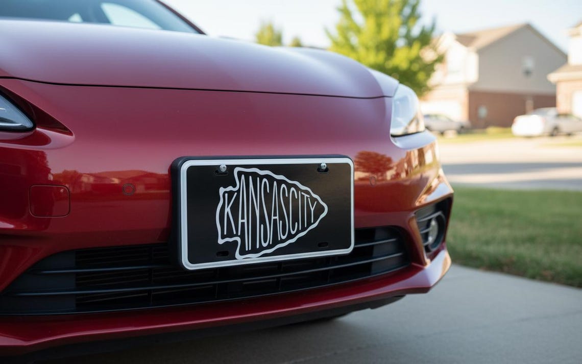 Kansas City Chiefs Car Tag | Black Aluminum KC Wall Decor - Etsy