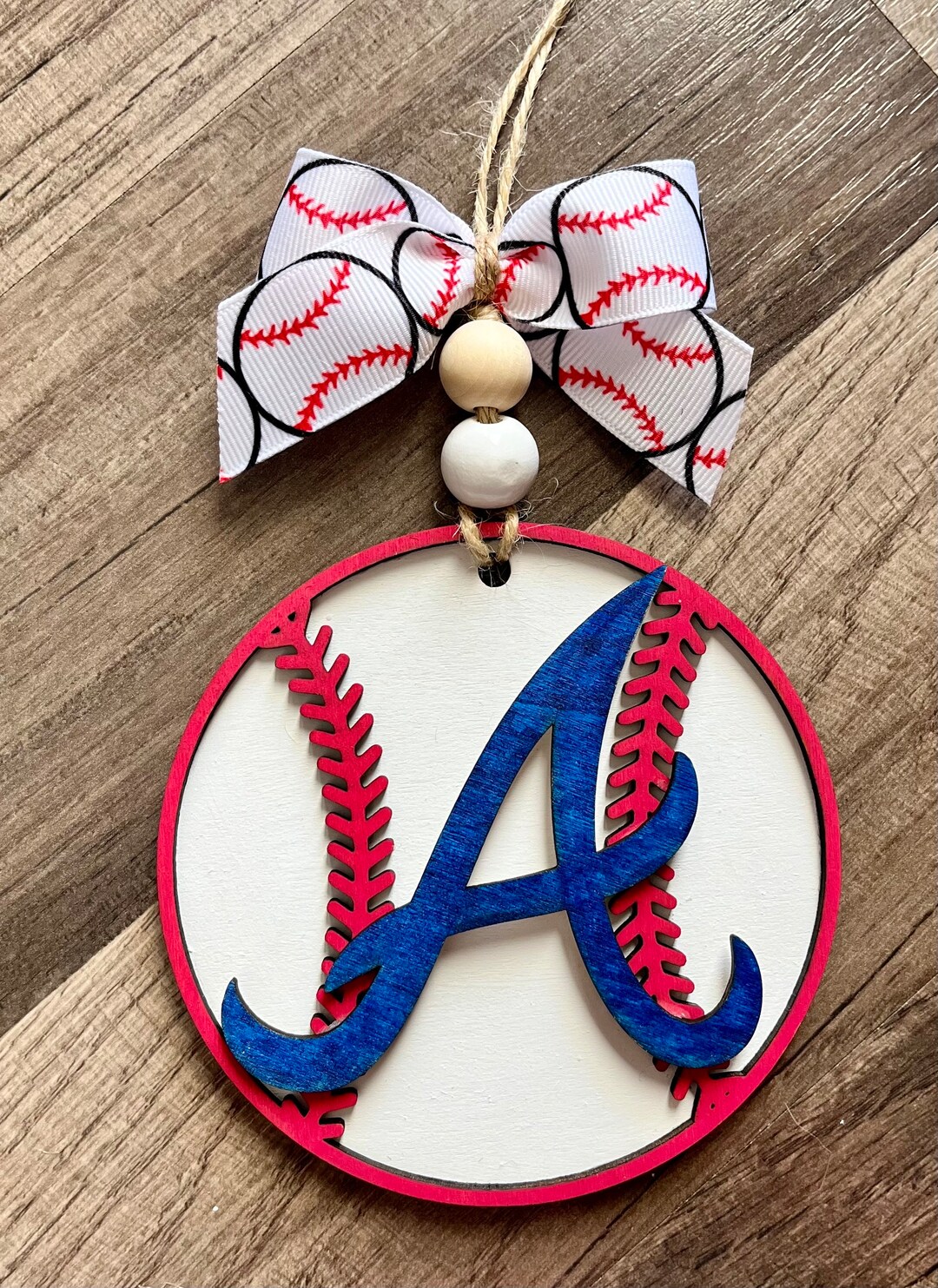 Braves Baseball Car Charm - Etsy