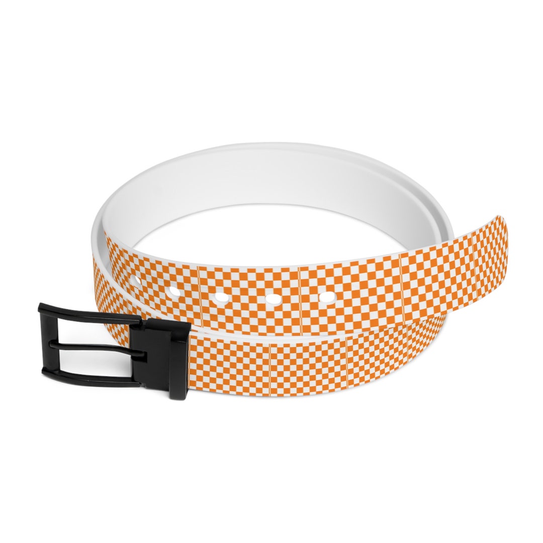 Orange and White Checkered Belt - Etsy
