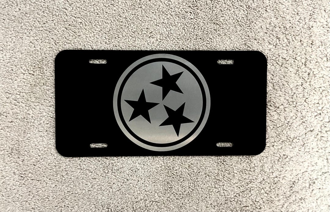Tennessee Tristar Black License Plate, Laser Engraved Aluminum Car Tag ...