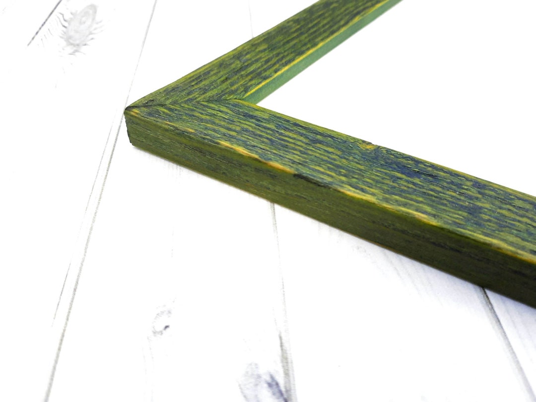 Rustic Green Wood Picture Frame Custom Sizes - Etsy