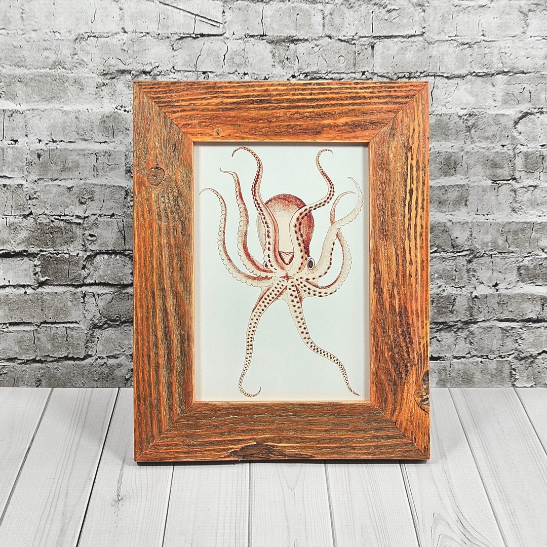 Wide Orange Rustic Barnwood Frame - Custom Sizes - Etsy