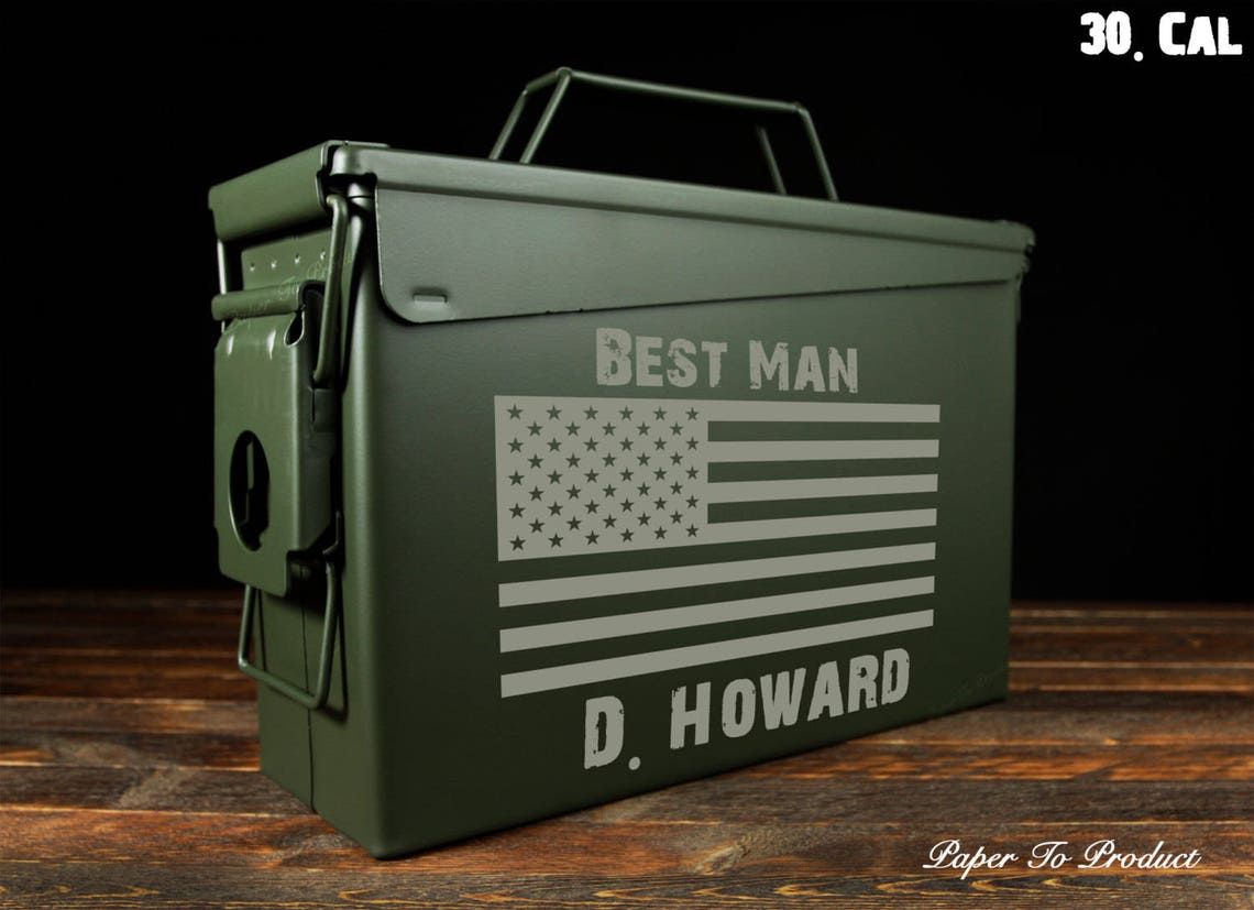 Ammo Box 50 Cal With Hidden Minibar Insert Tray Custom Engraved ...
