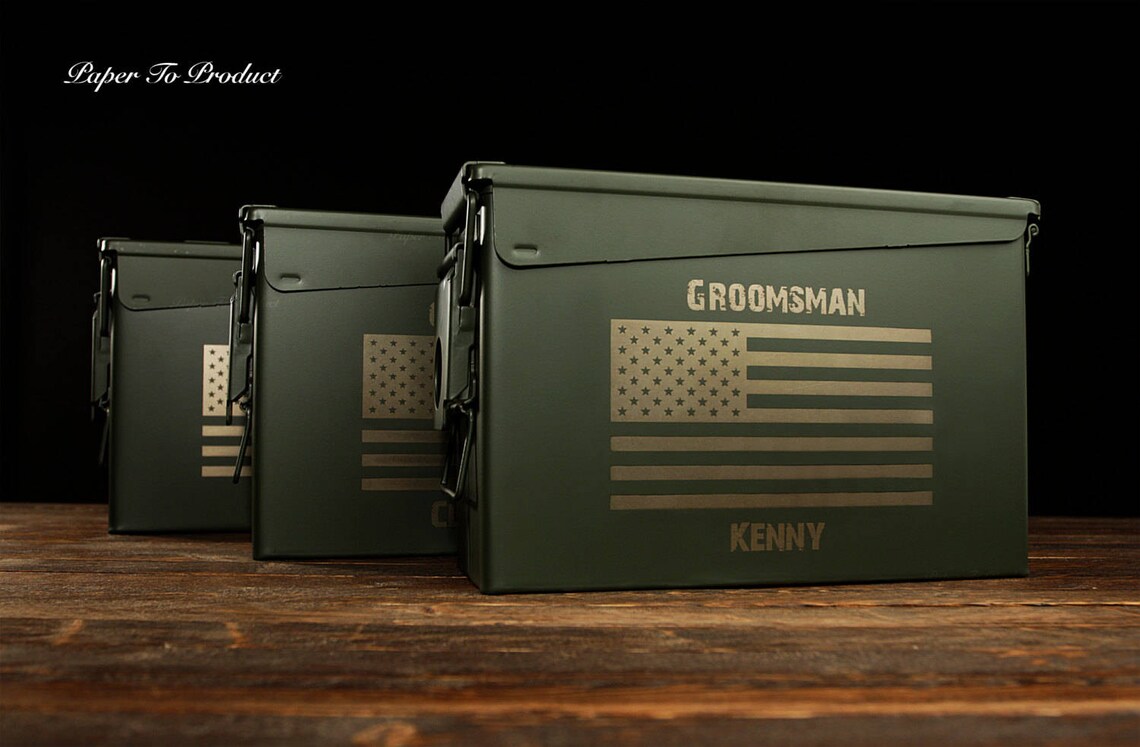 Ammo Box 50 Cal With Hidden Minibar Insert Tray Custom Engraved ...