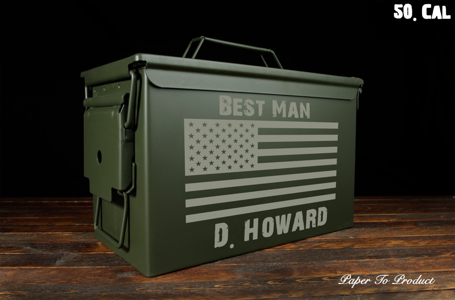 Ammo Box Custom Engraved 50 Cal Monogram Gift Present Groomsmen ...