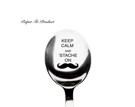 Mustache Engraved Spoon Fun for Birthday Wedding Christmas | Etsy