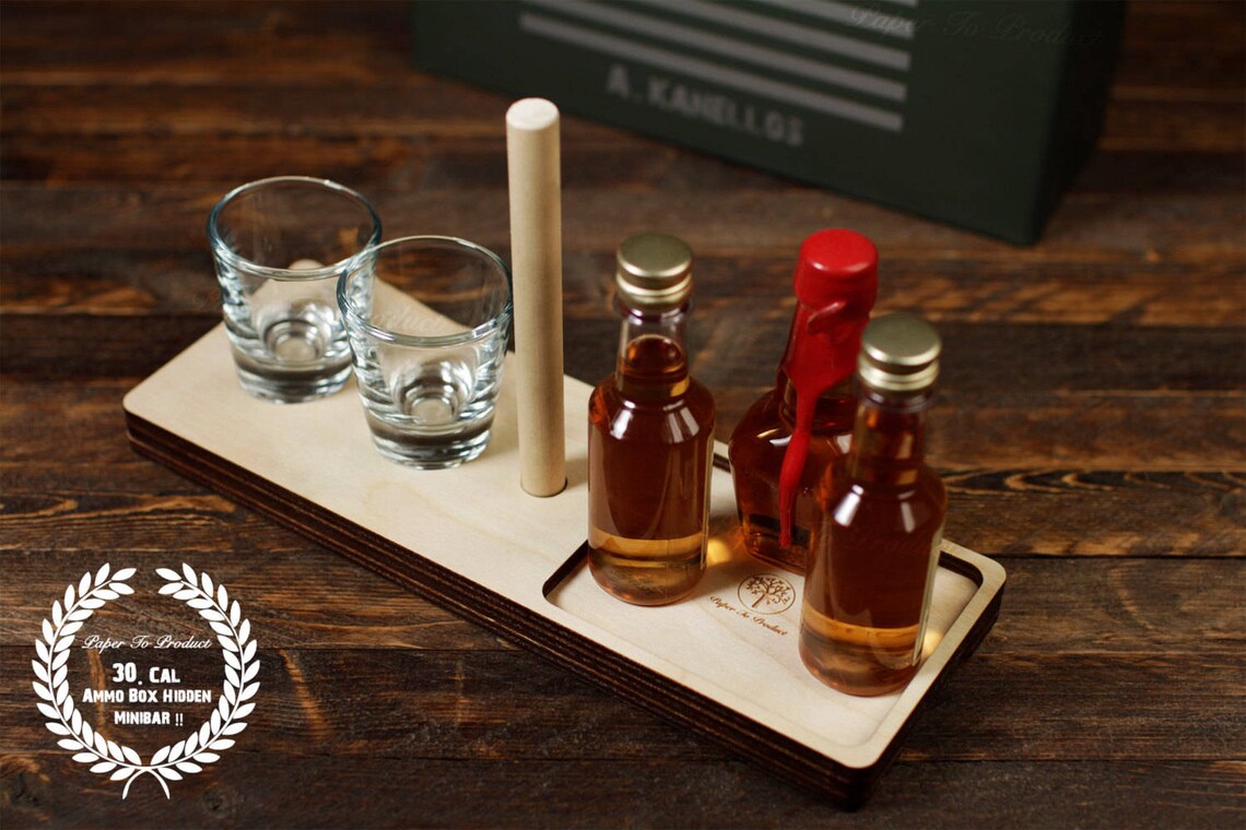 Ammo Box 50 Cal With Hidden Minibar Insert Tray Custom Engraved ...